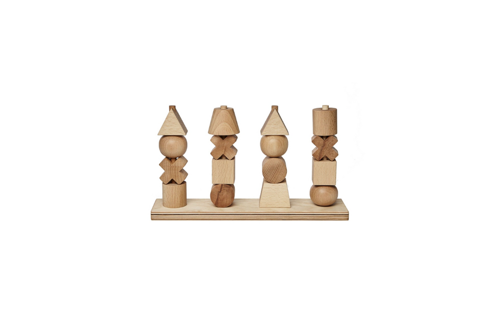 Wooden Story, Stacking Toy XL - Natural 幾何疊疊樂 自然色 – summuse