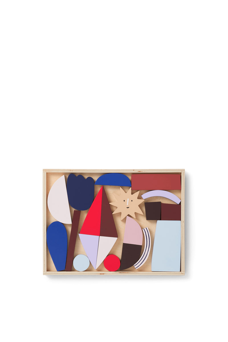 ferm LIVING, Frame Art Blocks - Multi 創造力藝術積木組 含木托盤 – summuse